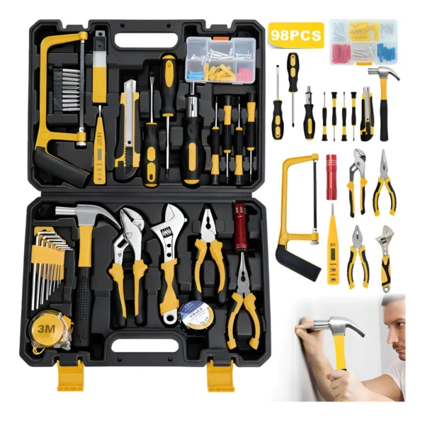 WeToke 98-Piece Basic Manual Tool Set with Portable Case, Black ...