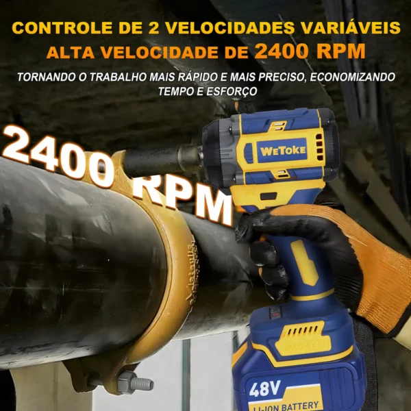 Wetoke 48V Professional Impact Wrench/Driver: 350Nm Torque, Cordless ...